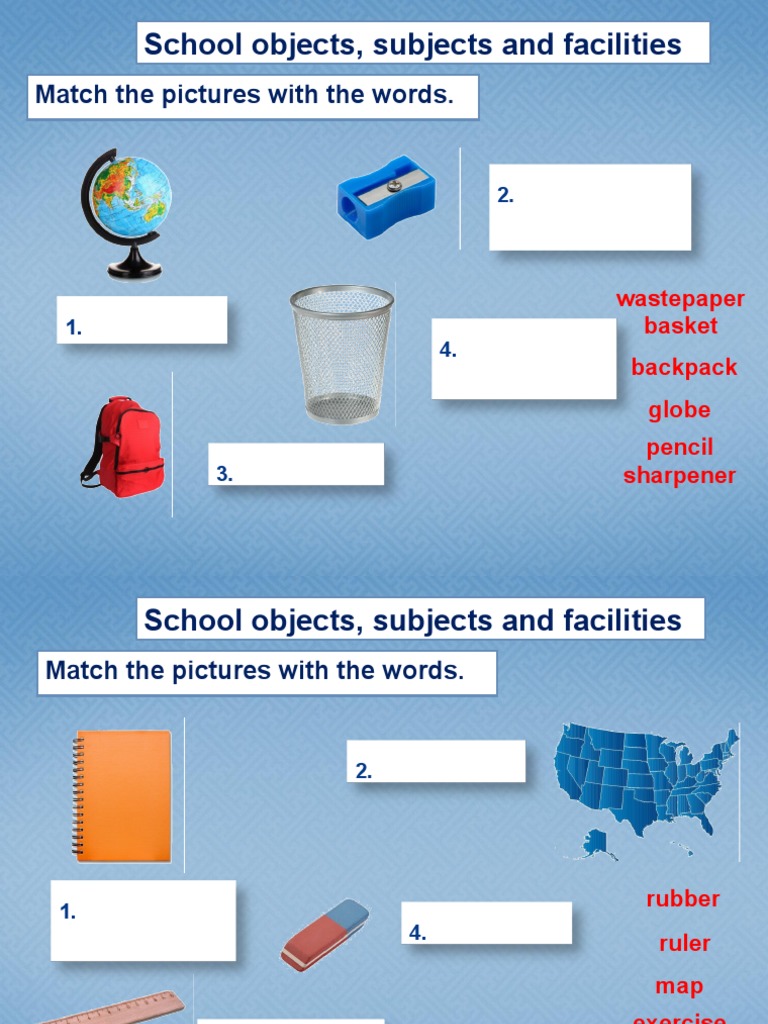 School - Objects, - Subjects - and - Facilities PP | PDF