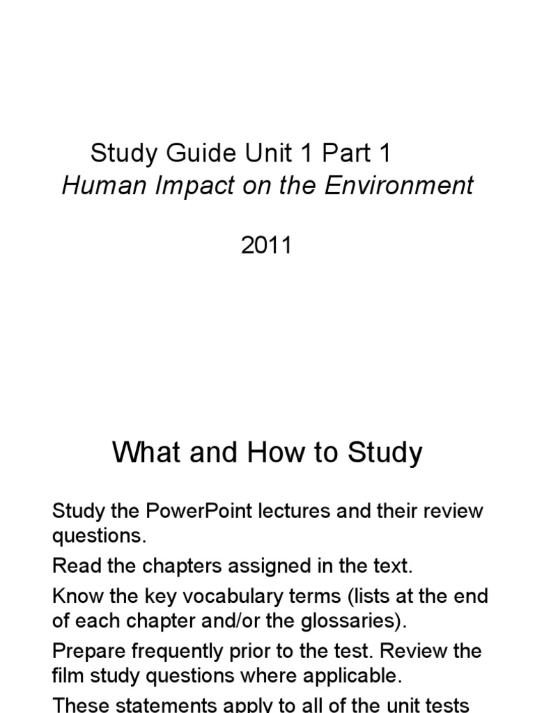 Human Impact on Environment Study Guide | PDF | Ozone Depletion ...