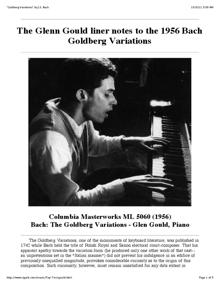 Bach's Goldberg Variations Analysis | PDF | Goldberg Variations ...