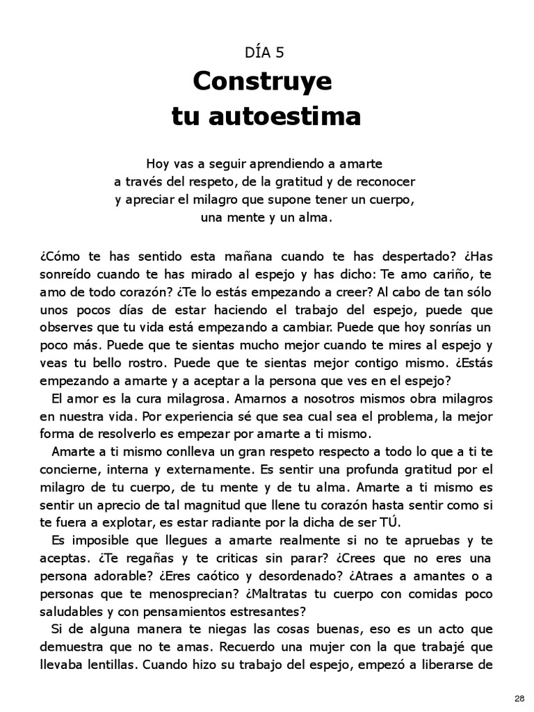 Amor propio frente al espejo | PDF | Autoestima | Amor