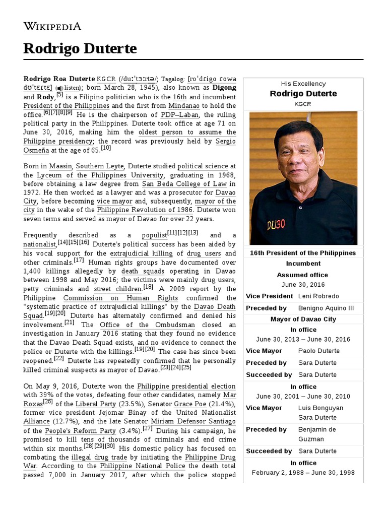 Rodrigo Duterte | PDF | Rodrigo Duterte | Philippines