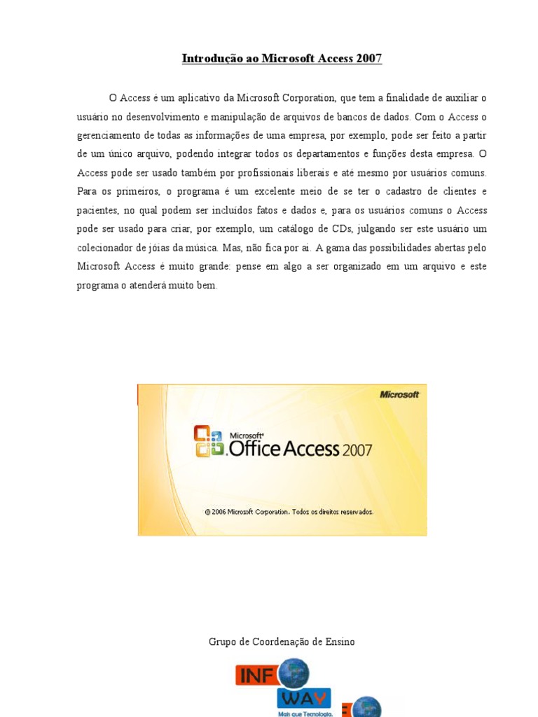 Apostila Do Micros Soft Access 2007 | PDF | Microsoft Access | Dados