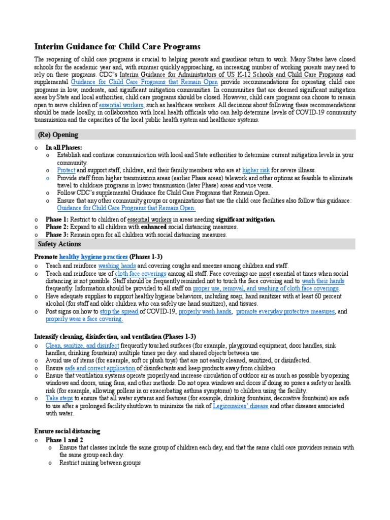 Reopening Guidelines | PDF | Hygiene | Emergency Management