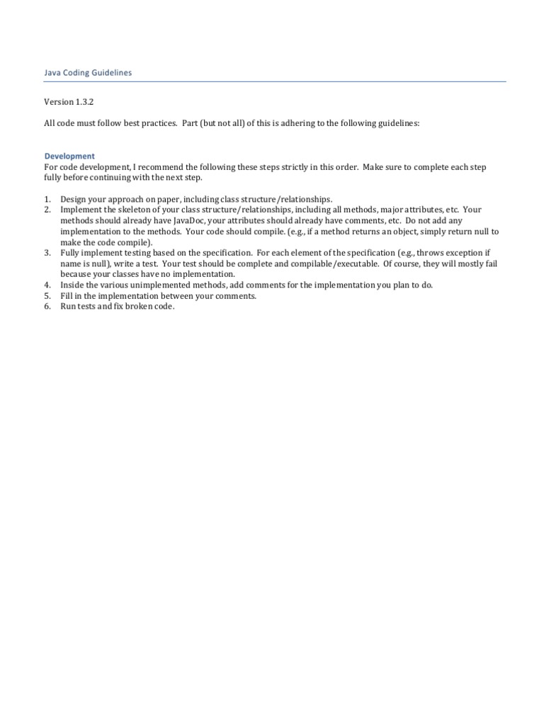 Java Coding Guidelines Pdf Java Programming Language Variable 0139