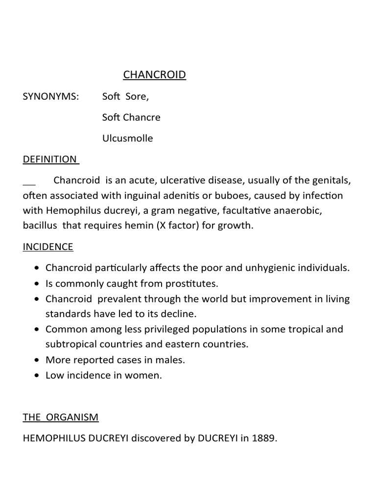 CHANCROID | PDF | Public Health | Microbiology