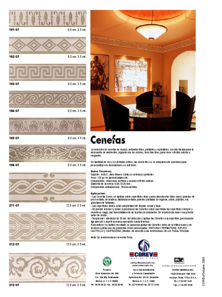 Cenefas de Cuarzo Autoadheribles | PDF | Ingeniería de Edificación ...