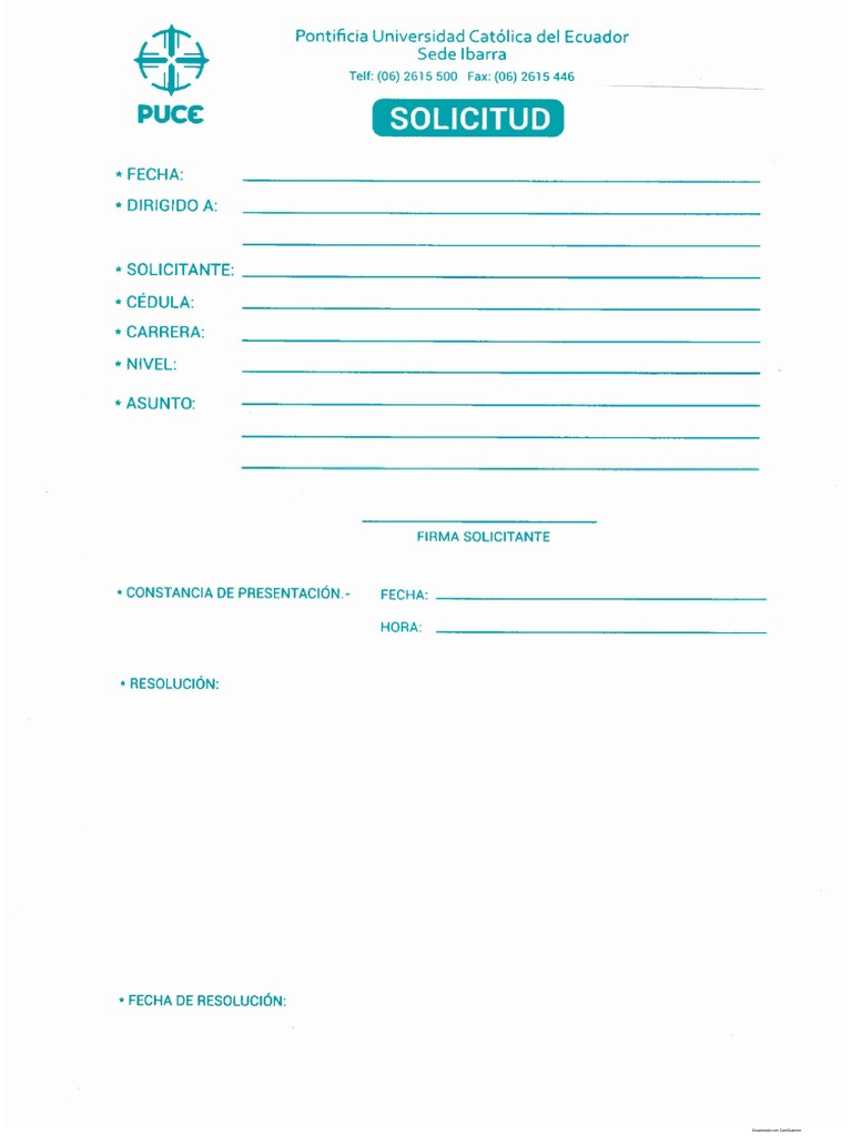 Hoja de Solicitud PDF | PDF