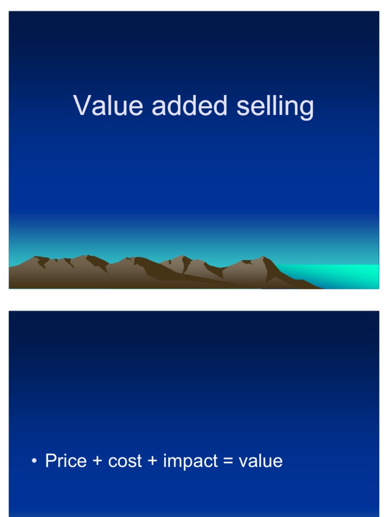 Value Added Selling | PDF