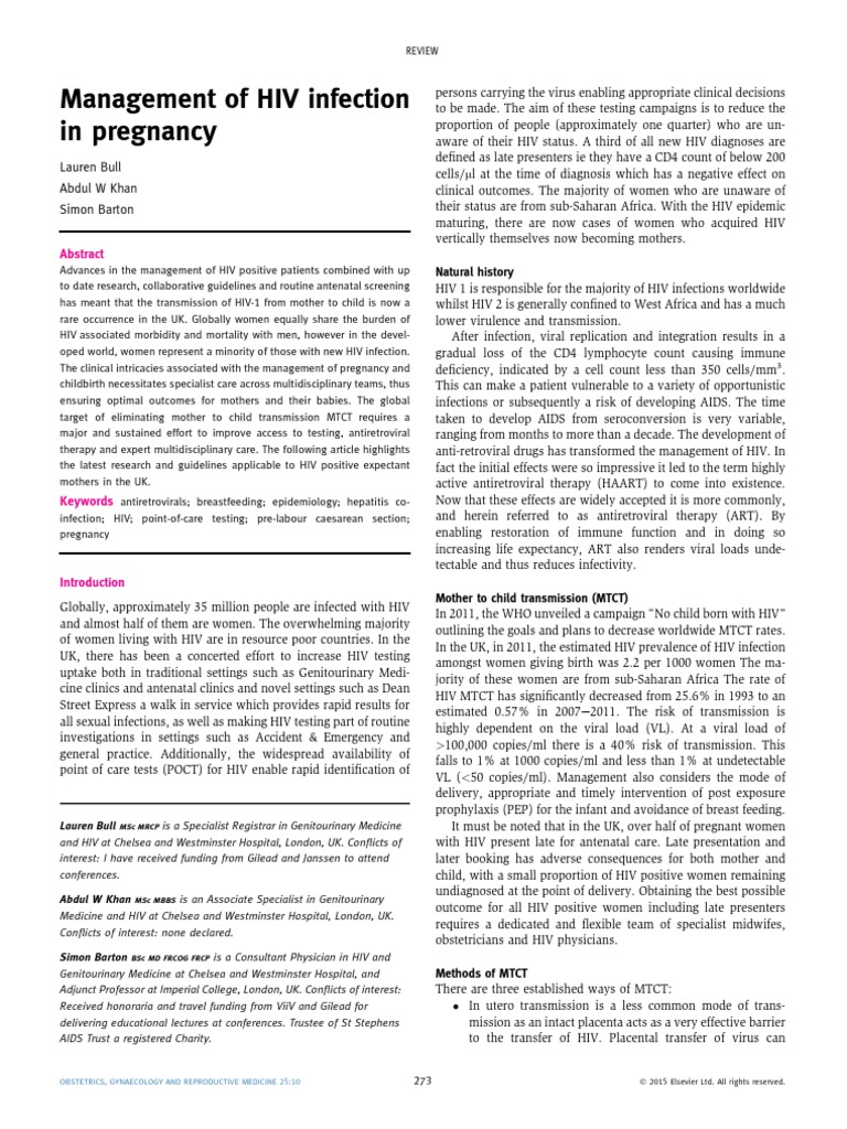 Management of HIV Current 2015 | PDF | Management Of Hiv/Aids | Hiv/Aids