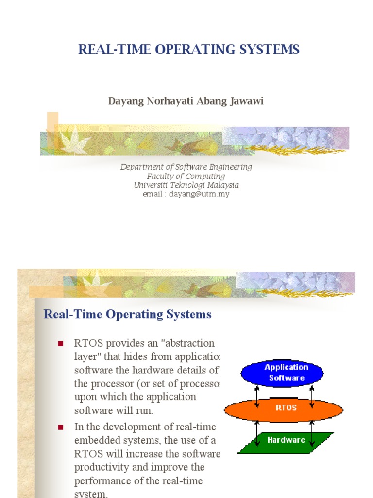 Real-Time Operating Systems: Dayang Norhayati Abang Jawawi | PDF ...