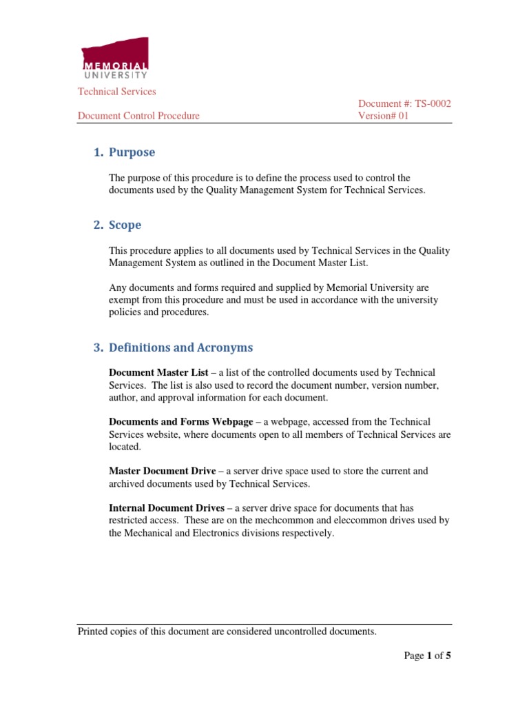 Document Control | PDF | Document | Quality Management System