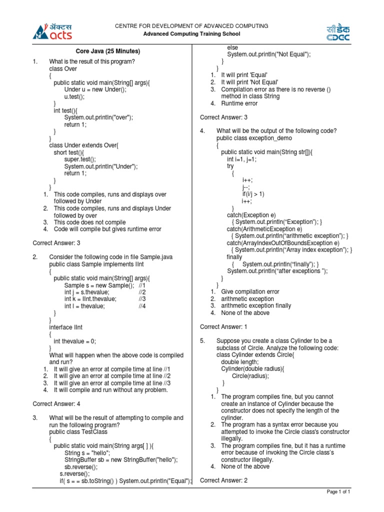 Core Java 25 Minutes Centre For Development Of Advanced Computing 9862