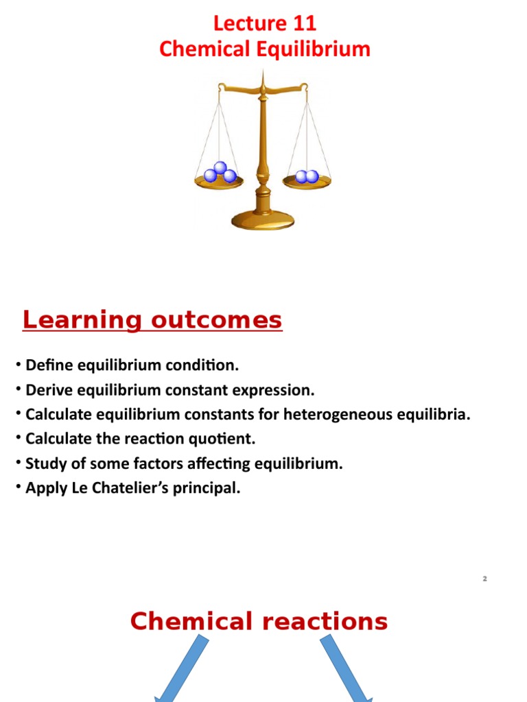 Factors Affecting Chemical Equilibrium: Deriving Equilibrium ...