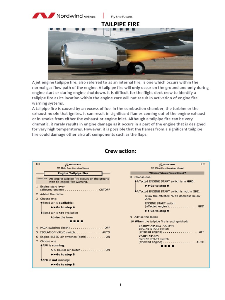 Tailpipe Fire: Crew Action | PDF | Fires | Engines