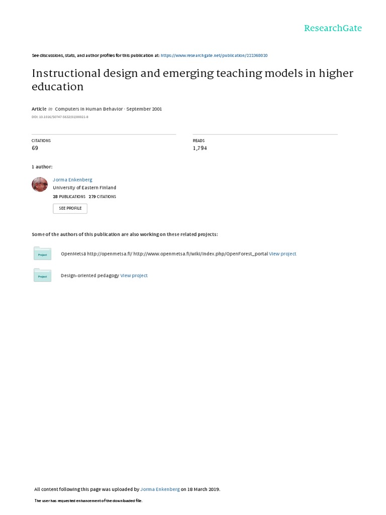 Emerging Teaching Models in Higher Ed | PDF | Expert | Learning