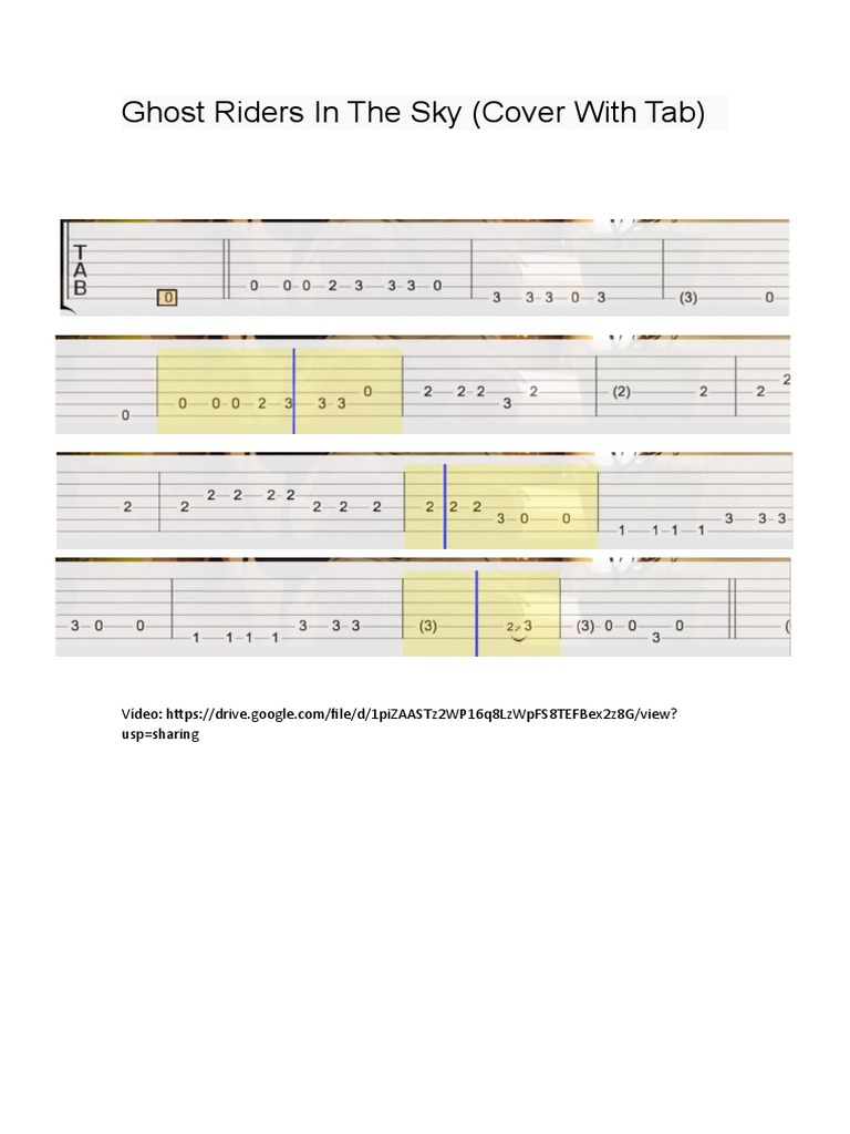 Ghost Riders in The Sky (Cover With Tab) : Usp Sharing | PDF