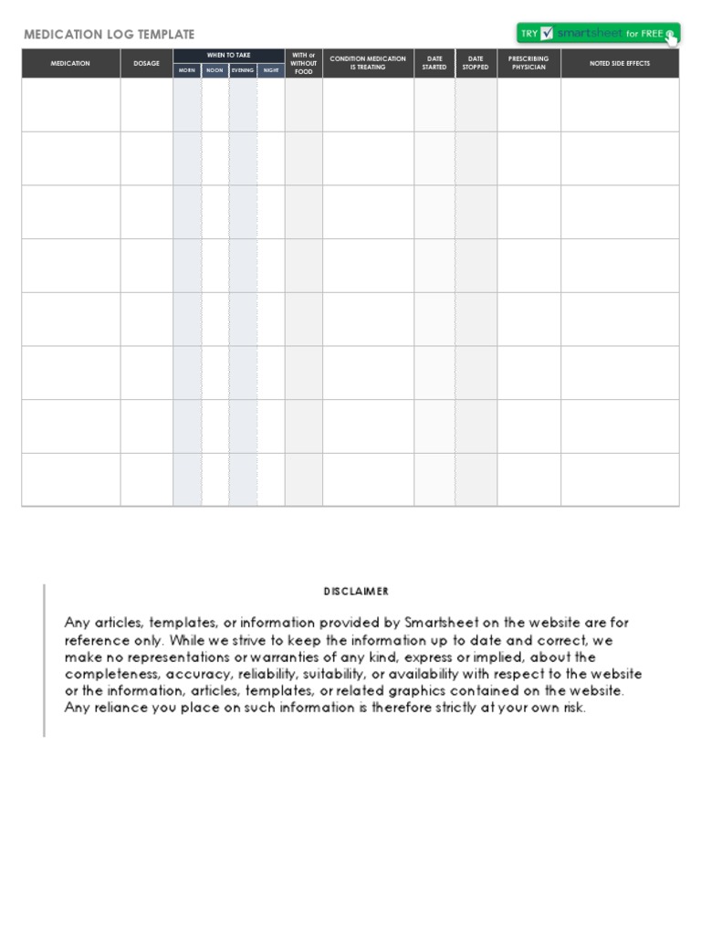 A Guide to Managing Your Medications: A Sample Medication Log Template ...