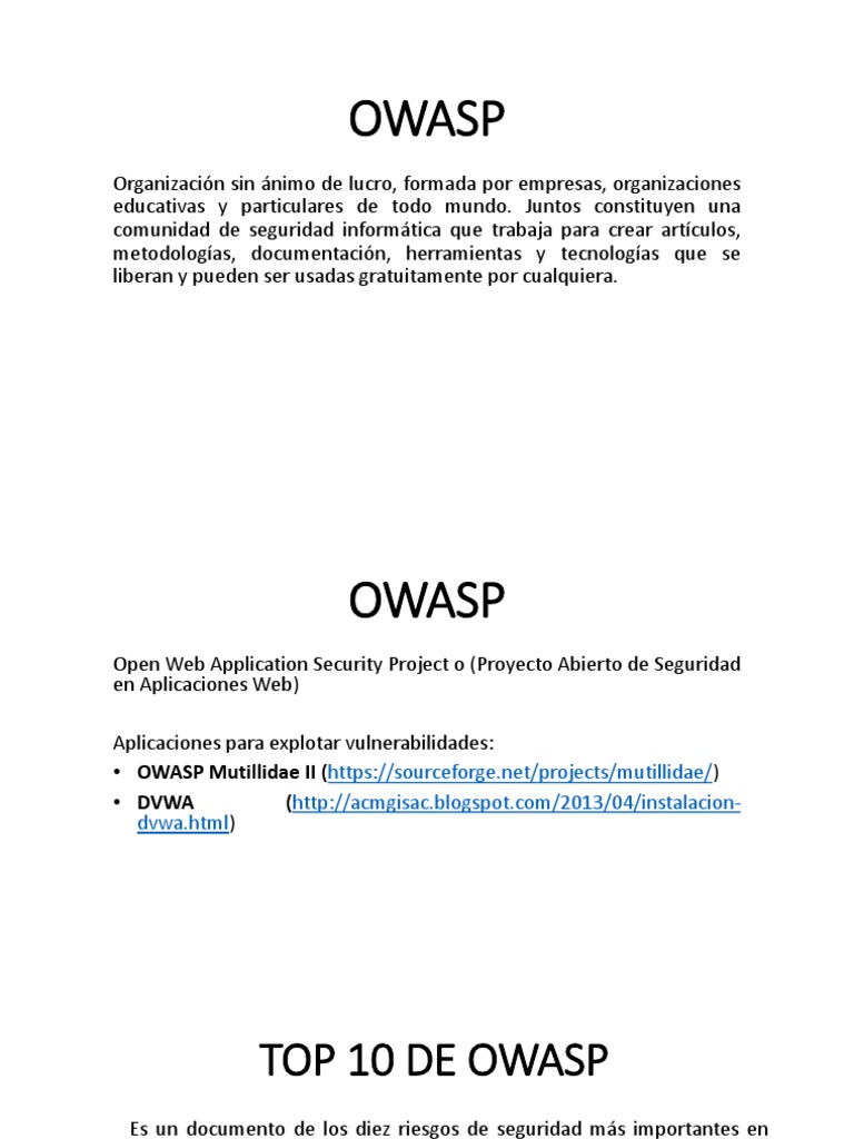 Owasp Clase | Descargar gratis PDF | SQL | Servidor web