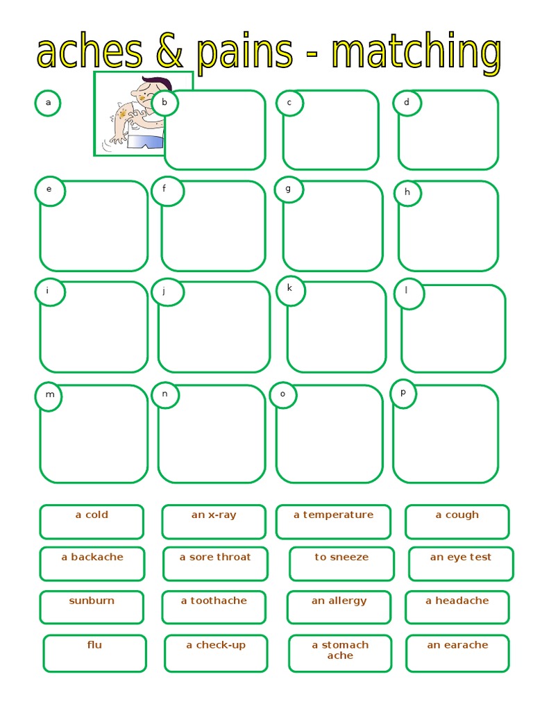 Aches Pains Matching Fun Activities Games - 24233