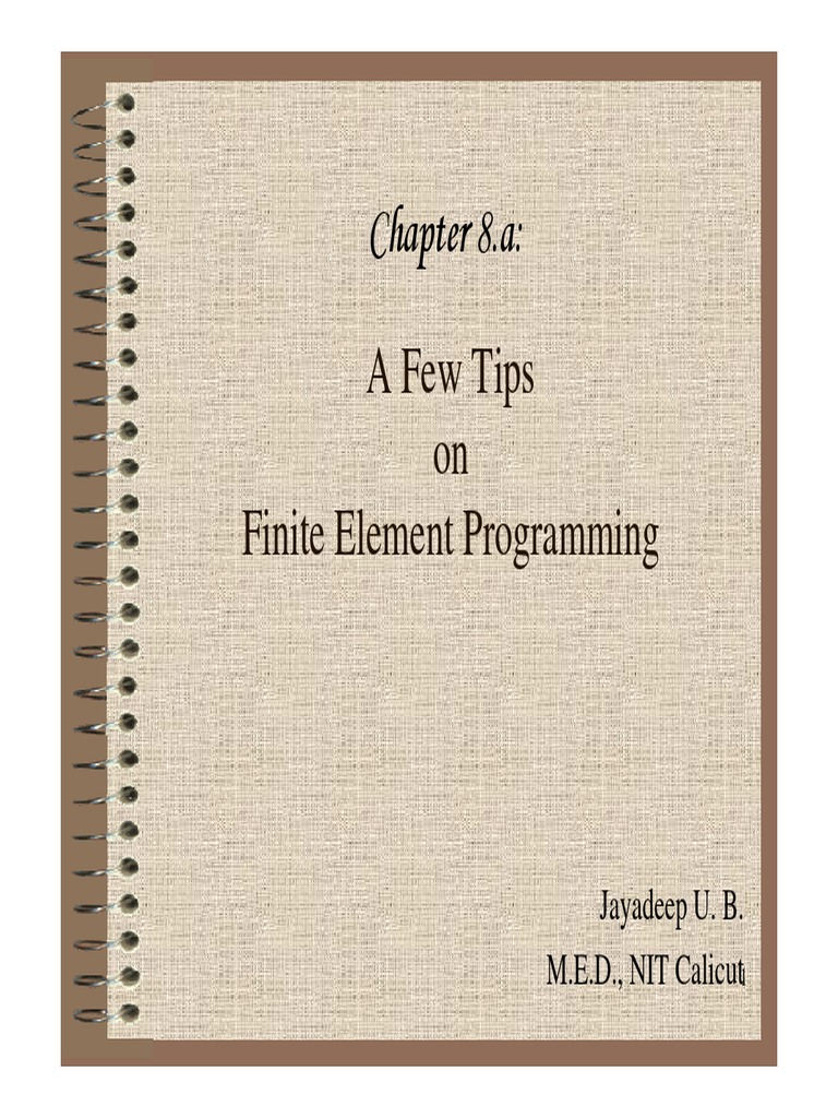 Ch08a Finite Element Programming Pdf Matrix Mathematics Finite Element Method