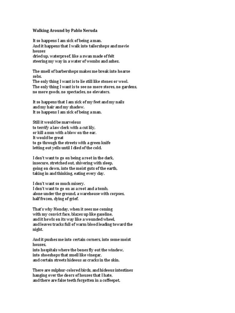 Walking Around by Pablo Neruda | PDF