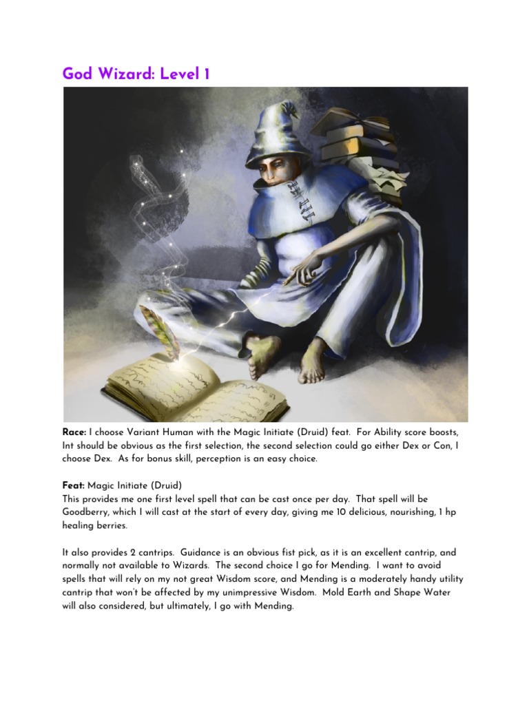 God Wizard - Level 1 | PDF | Fantasy | Role Playing Games
