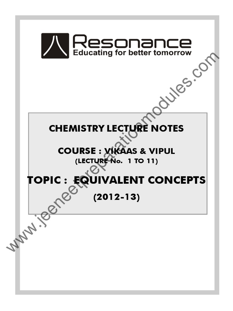 Equivalent Concept PDF | PDF | Titration | Chemistry