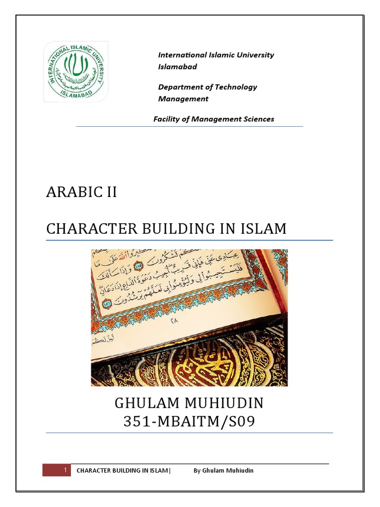 Character Building in Islam | PDF | Prophets And Messengers In Islam ...