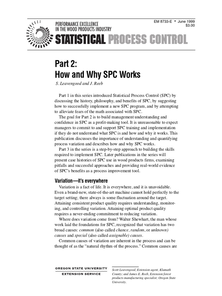 How and Why SPC Works: Performance Excellence in The Wood Products ...