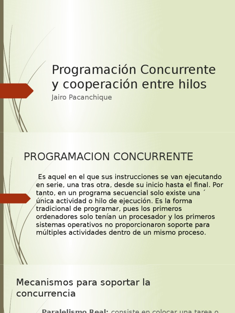 Programación Concurrente y Cooperación Entre Hilos | Descargar gratis PDF | Hilo (Computación ...