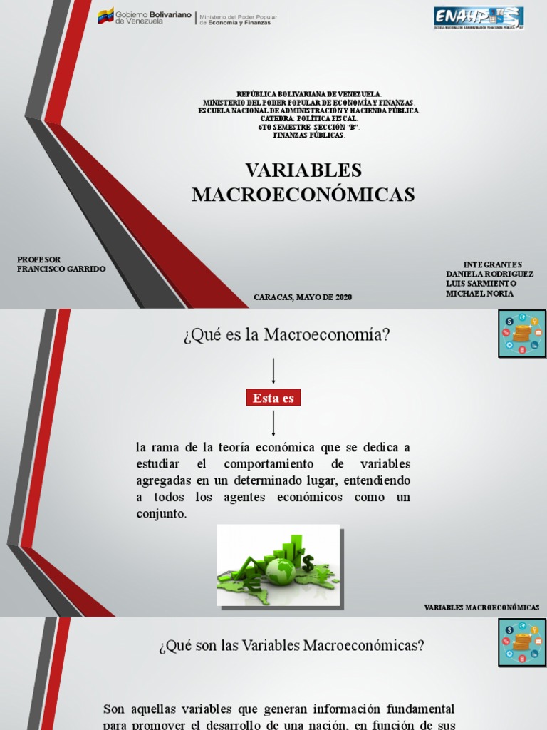 Presentacion - Variables Macroeconomicas | PDF | Macroeconómica | Economias