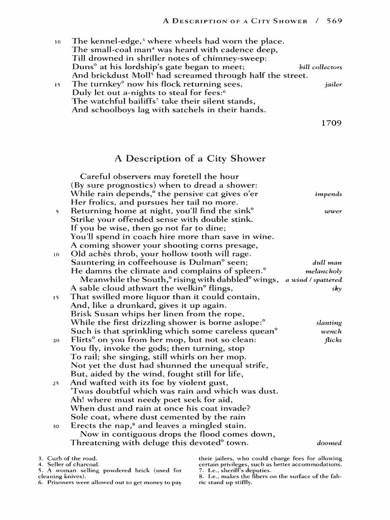 A Description of A City Shower: Impends | PDF | Nature