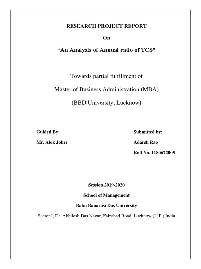 TCS Annual Ratio Analysis Report | PDF | Capital Structure | Stocks