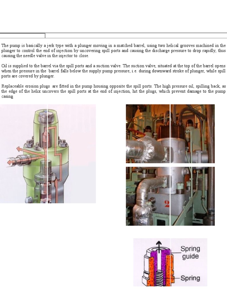 MAN B&W VIT Fuel Pump Overview | PDF | Pump | Valve