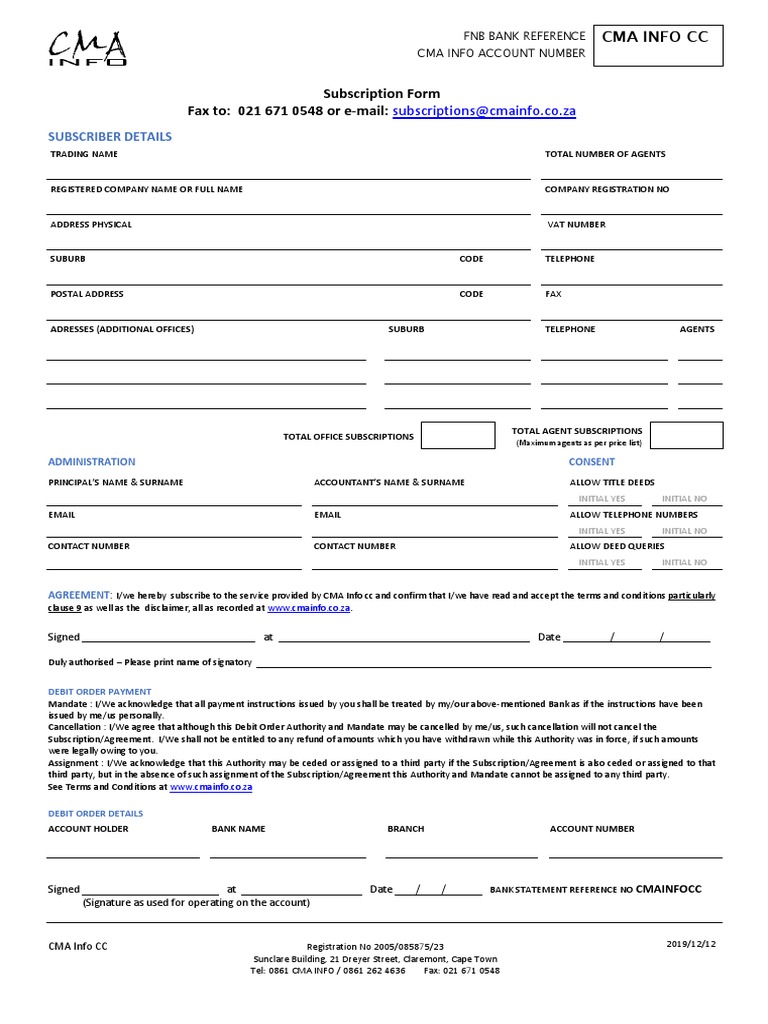 Cma Info Subscription PDF | PDF | Financial Services | Business