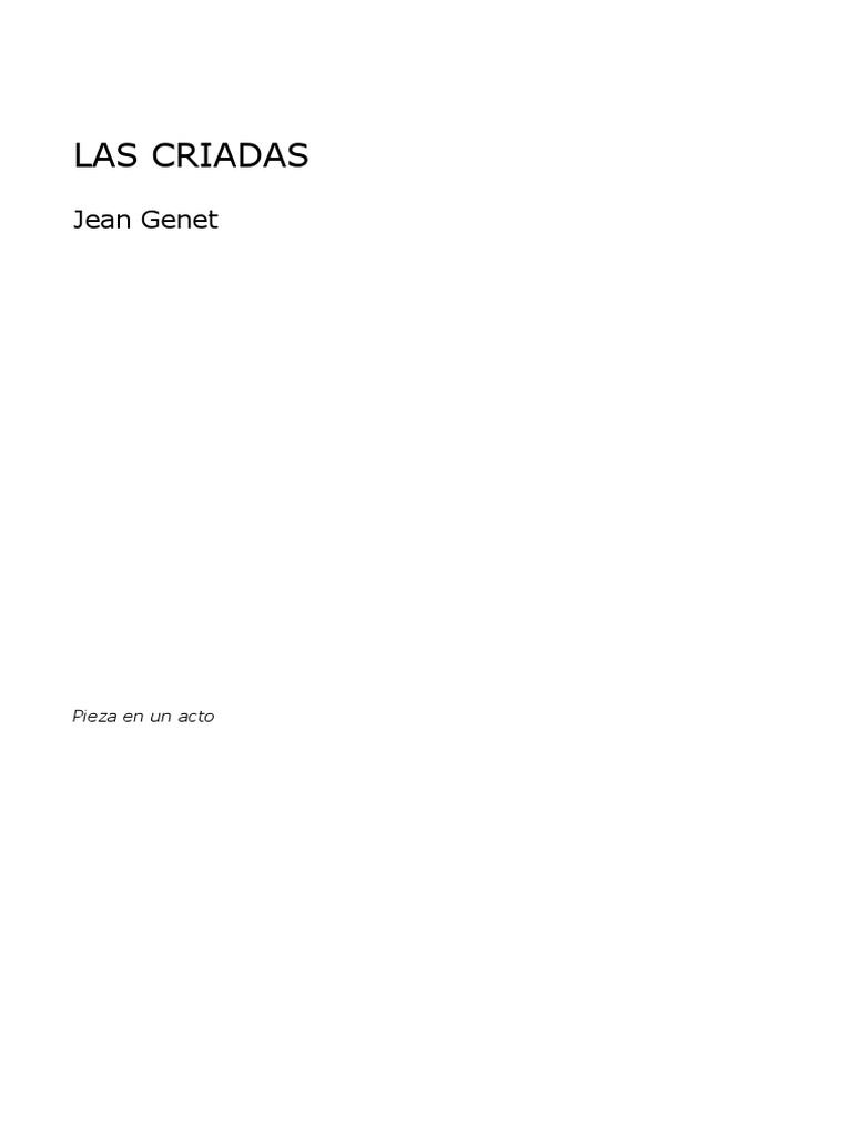 Las Criadas - Jean Genet | PDF