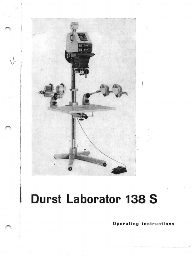 Durst Laborator 138S Setup Guide | PDF | Incandescent Light Bulb | Aperture