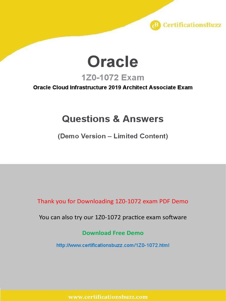 Oracle Cloud Infrastructure Architect Associate Practice Questions