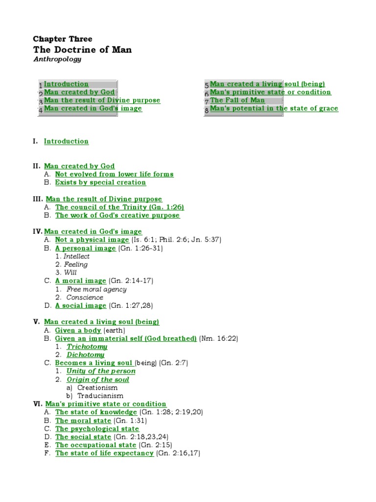 The Doctrine of Man: Chapter Three | PDF | Soul | Creationism