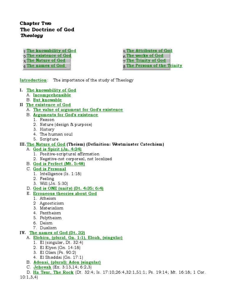 Doctrine of God | PDF | God The Father | Names Of God In Judaism