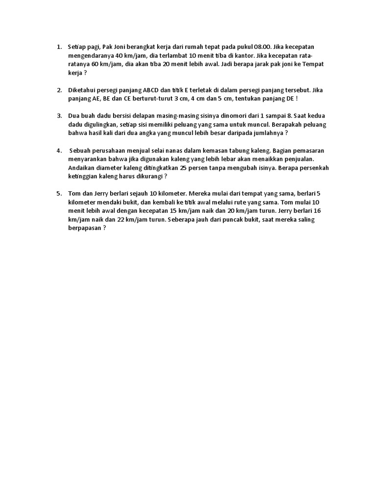 Soal Olimpiade Matematika | PDF