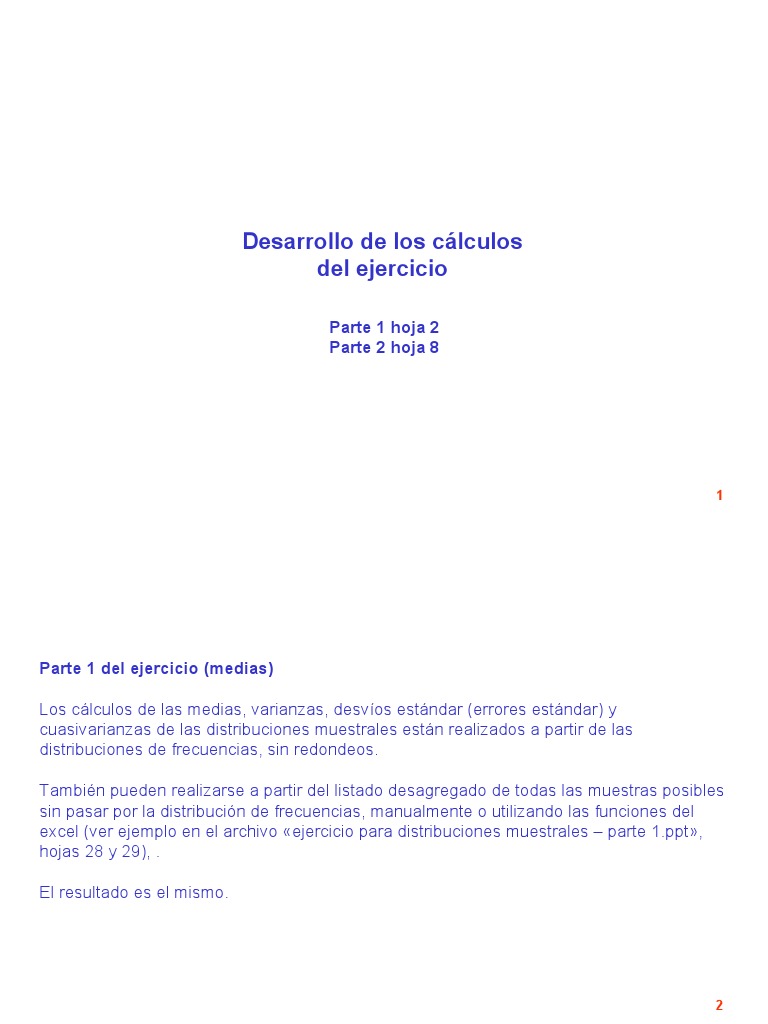 Calculos y Resolucion Ejercicio Dist Muest | PDF | Error estándar | Desviación Estándar