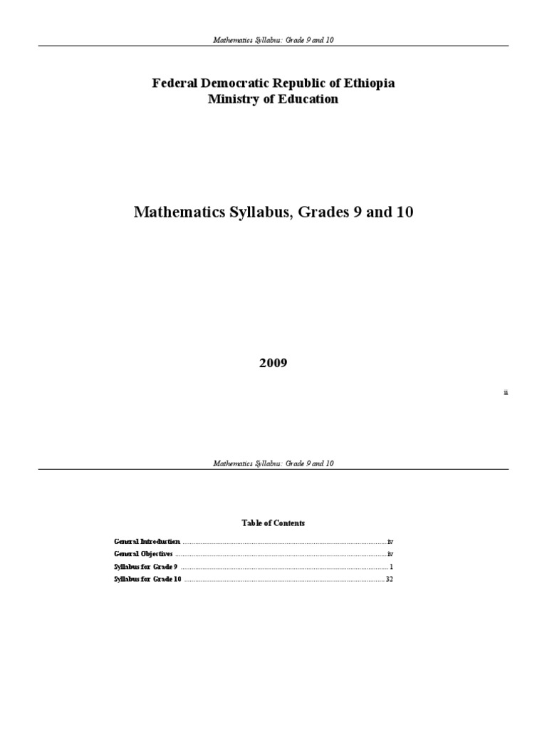 Maths - Syllabus - Grades 10 PDF | PDF | Trigonometric Functions ...