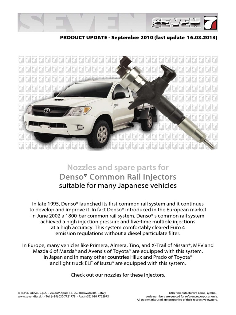 Nozzles and Spare Parts For: Denso Common Rail Injectors | Download ...