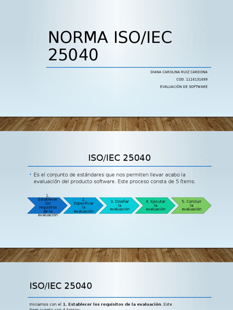 Norma ISO 25040 | PDF | Evaluación | Organización internacional para la ...