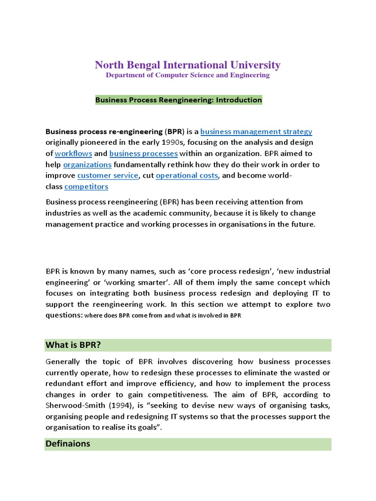 BPR PDF | PDF | Business Process | Accountability BPR PDF | PDF | Business Process | Accountability