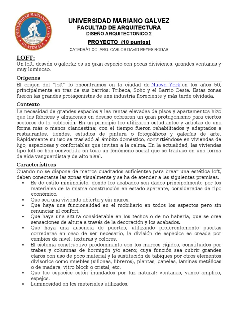 Proyecto Loft Dis 2 | PDF | Diseño arquitectonico | Arquitectura