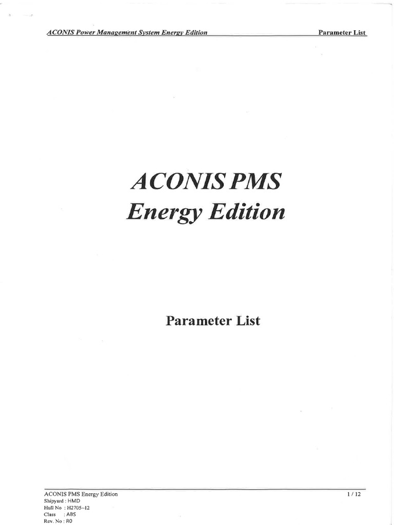 PMS - Parameter List | PDF