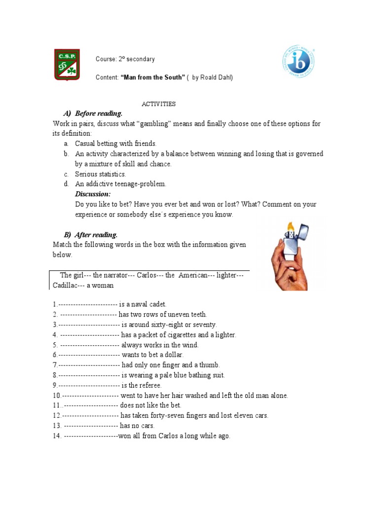 Activities for "Man from the South" | PDF | Home & Garden | History