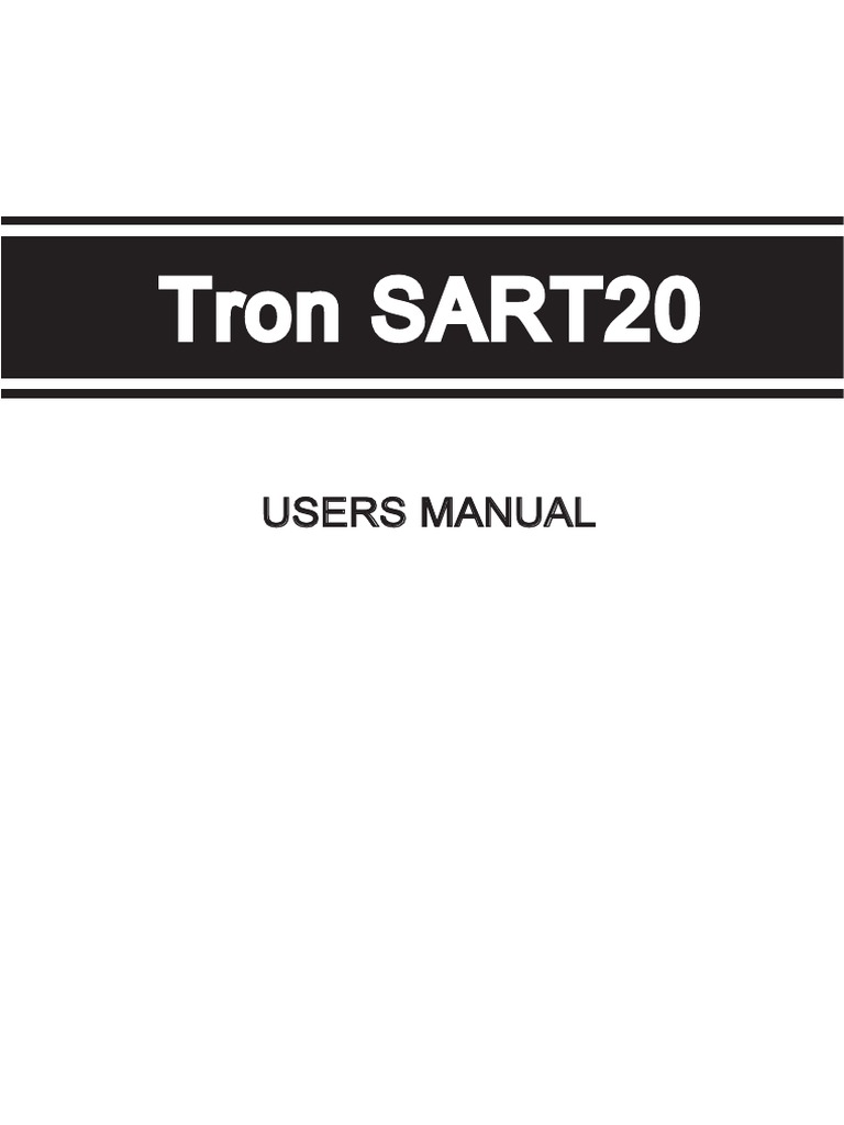 Tron SART20 Tron SART20: Users Manual Users Manual | Download Free PDF ...
